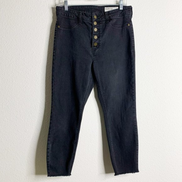 pistola | Jeans | Pistola Cropped Button Fly High Rise Black Denim ...